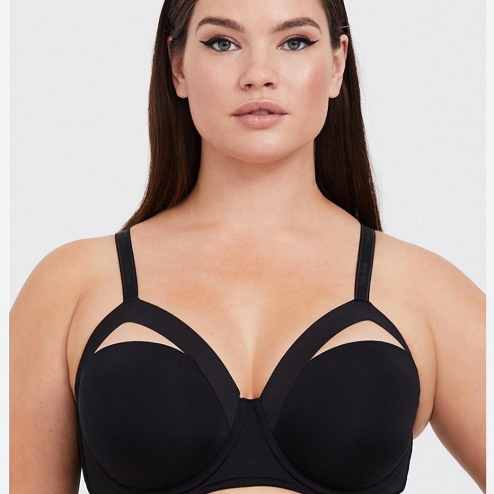 Tara Lynn By Torris 38ddd Black Strappy Bra - Gem